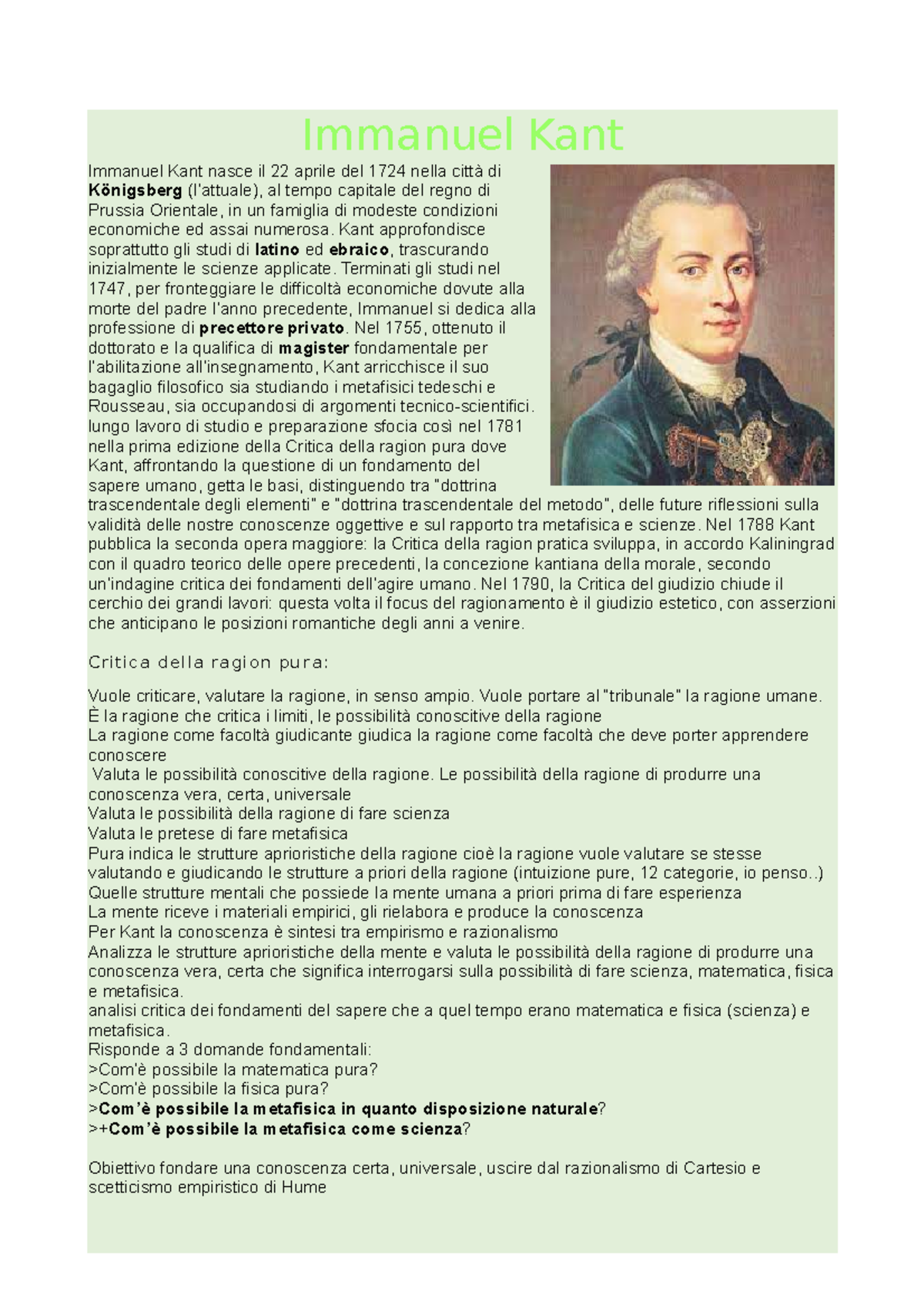 Immanuel Kant - 111 - Immanuel Kant Immanuel Kant nasce il 22 aprile ...