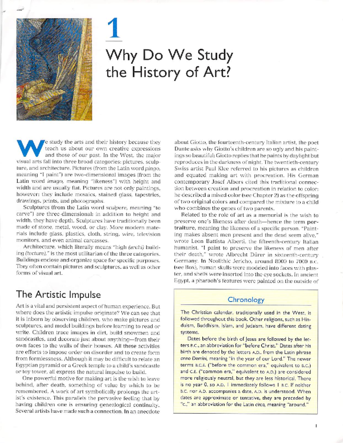 Required Reading 1- WHY Study ART History and Language OF ART - ART 104 ...