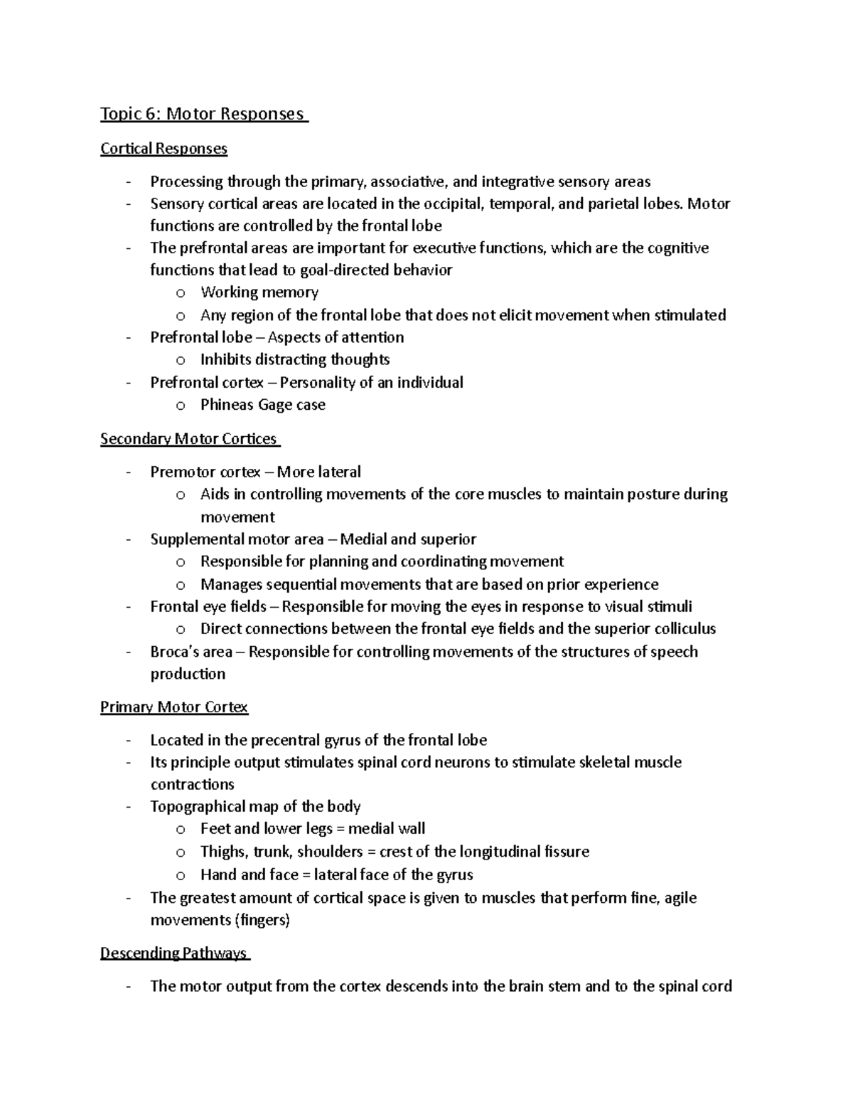 A&P 1 Unit 6 topic 6 - SC 146 - Studocu