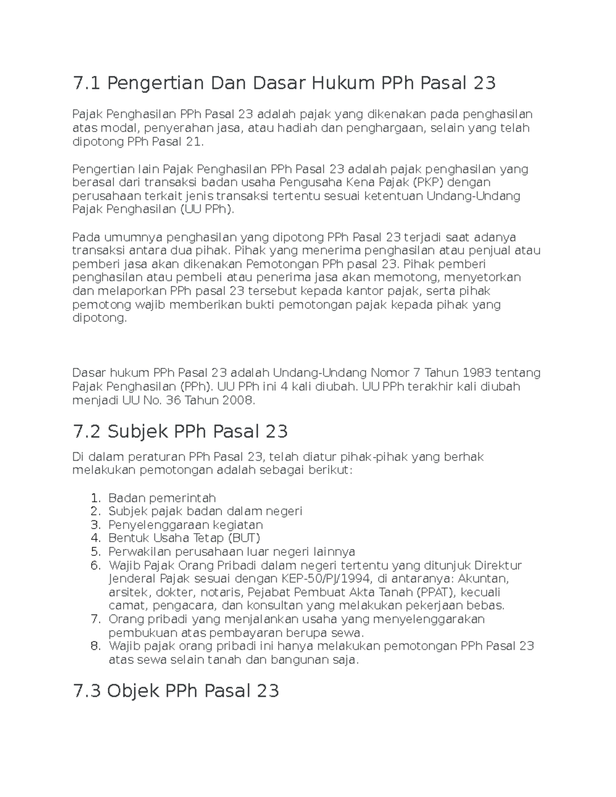 7. PPh pasal 23 - Manajemen Keuangan Semester 4 - 7 Pengertian Dan ... 7. PPh pasal 23 - Manajemen Keuangan Semester 4 - 7 Pengertian Dan ...