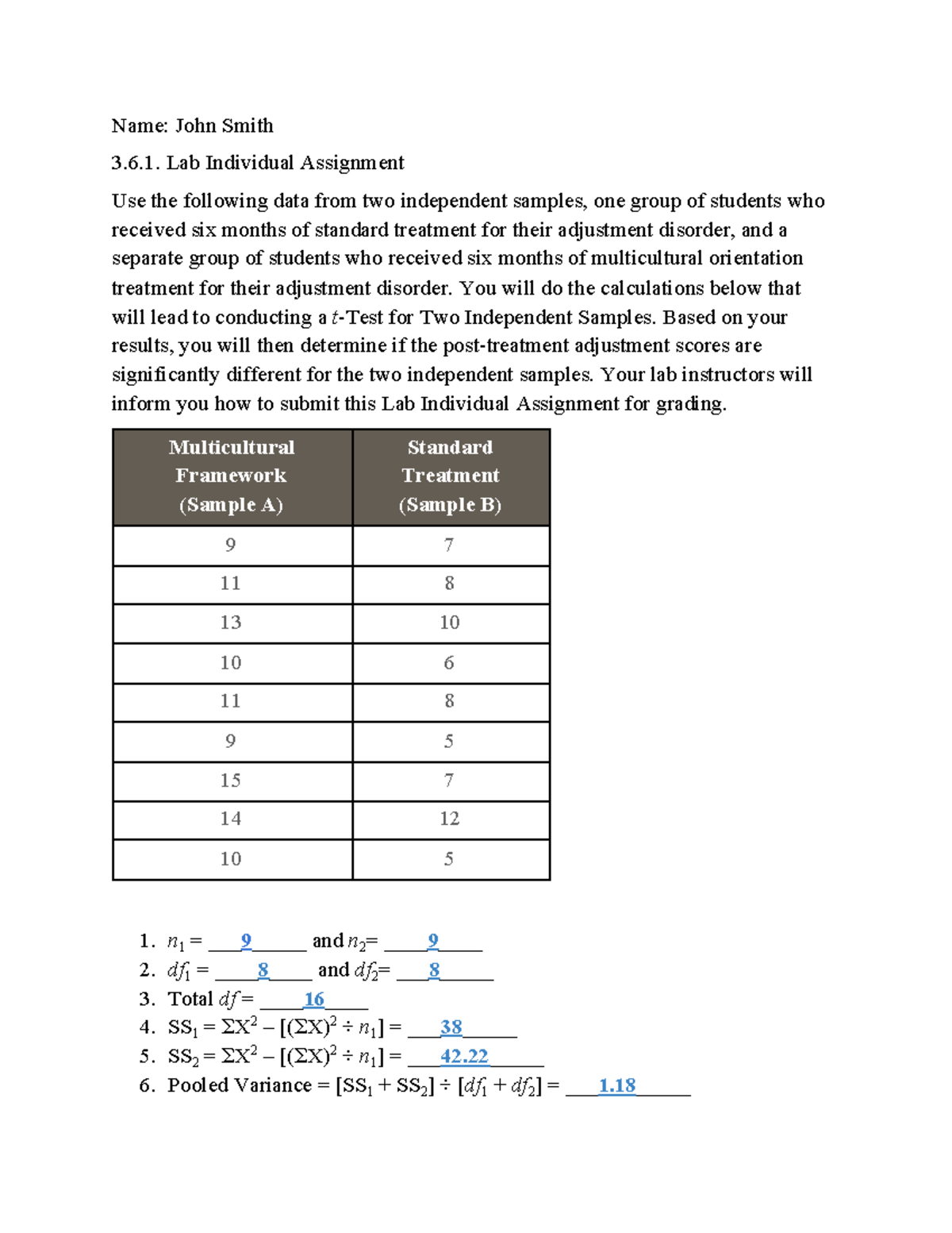 Module 3: Individual Lab Assignment - Name: John Smith 3.6. Lab ...