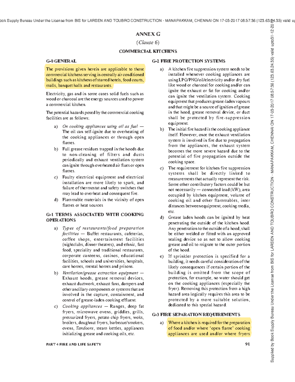 National Building Code - PART 4 FIRE AND LIFE SAFETY 91 ANNEX G (Clause ...