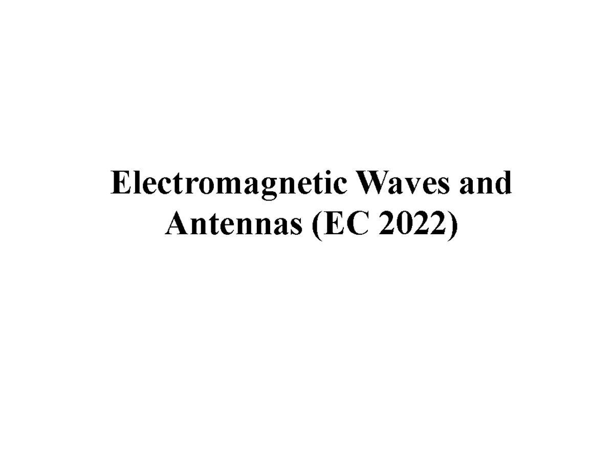 EC 2022-9 - EWA notes have been attached. - Electromagnetic Theory ...
