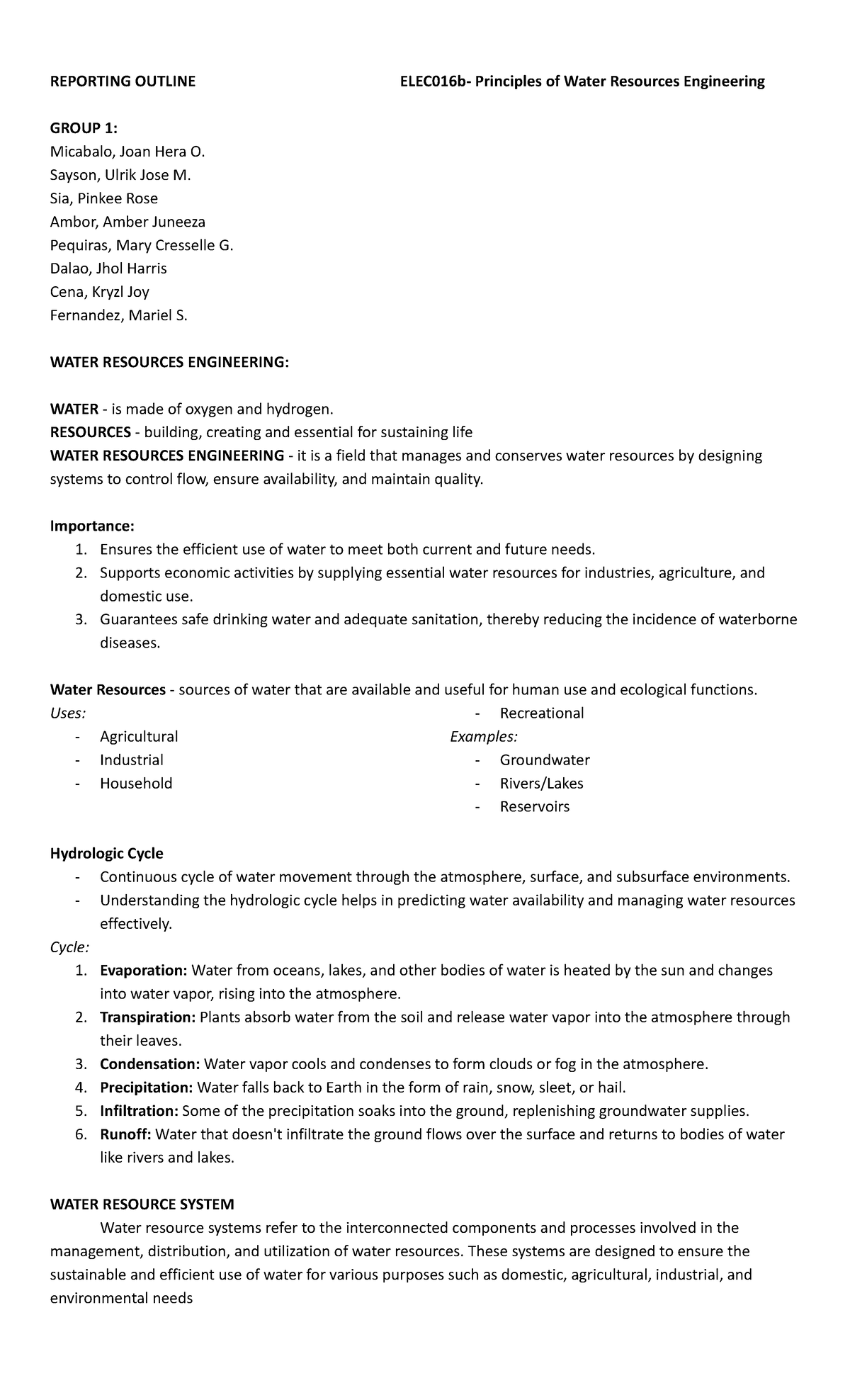 G1- Outline 1 - civil engineering - REPORTING OUTLINE ELEC016b ...