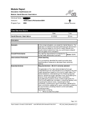 Harold Stevens Heart failure 1 - Module Report Achieved Intervention ...