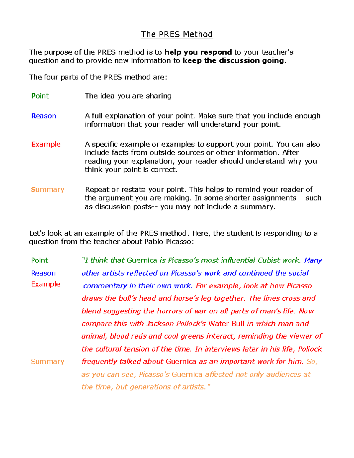 Pres-tips - pres formular tips - The PRES Method The purpose of the ...