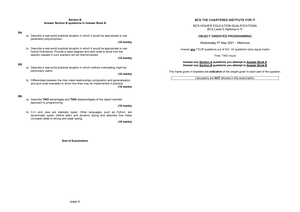 Heq oct21 dip oop - Past papers - BCS THE CHARTERED INSTITUTE FOR IT ...