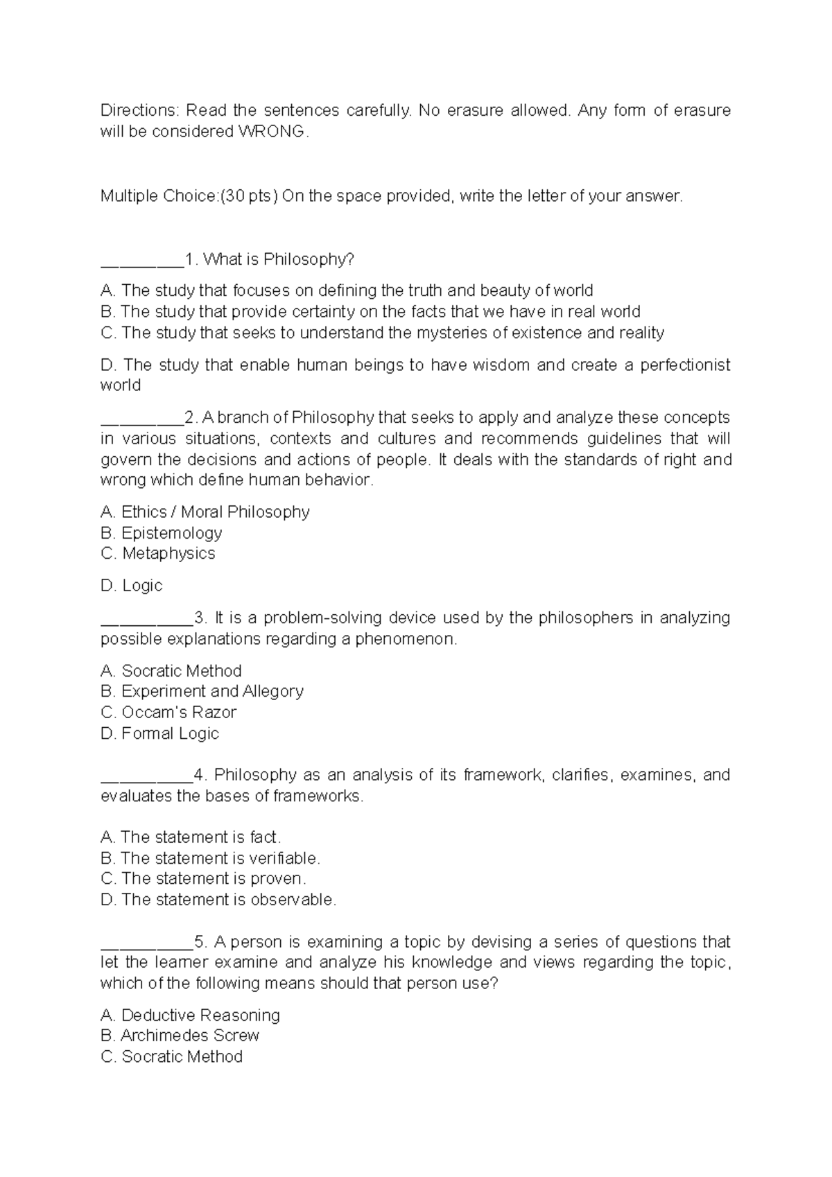 Test Sample for BSED Social Studies S.Y2021-2022 - BSED-Math ...
