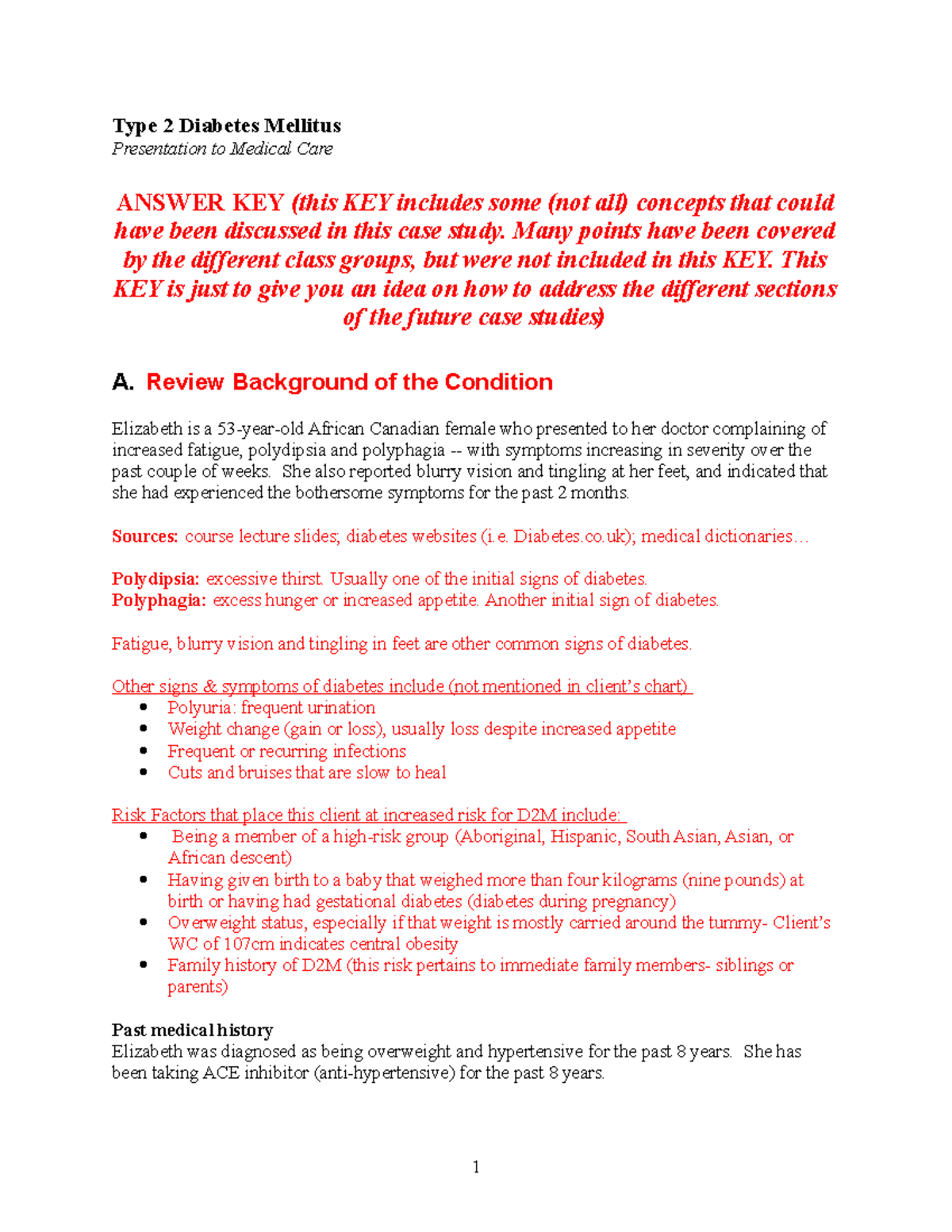 3090W22 - Type 2 Diabetes Mellitus - Answer Key - Type 2 Diabetes ...