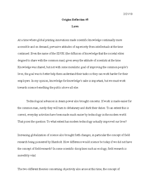 Everyday Practice of Science Reflection 1 nature and context - 4/11 ...