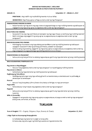 FLAT FOR Grade 1 - Department of Education BRIGADA SA PAGBASA ...