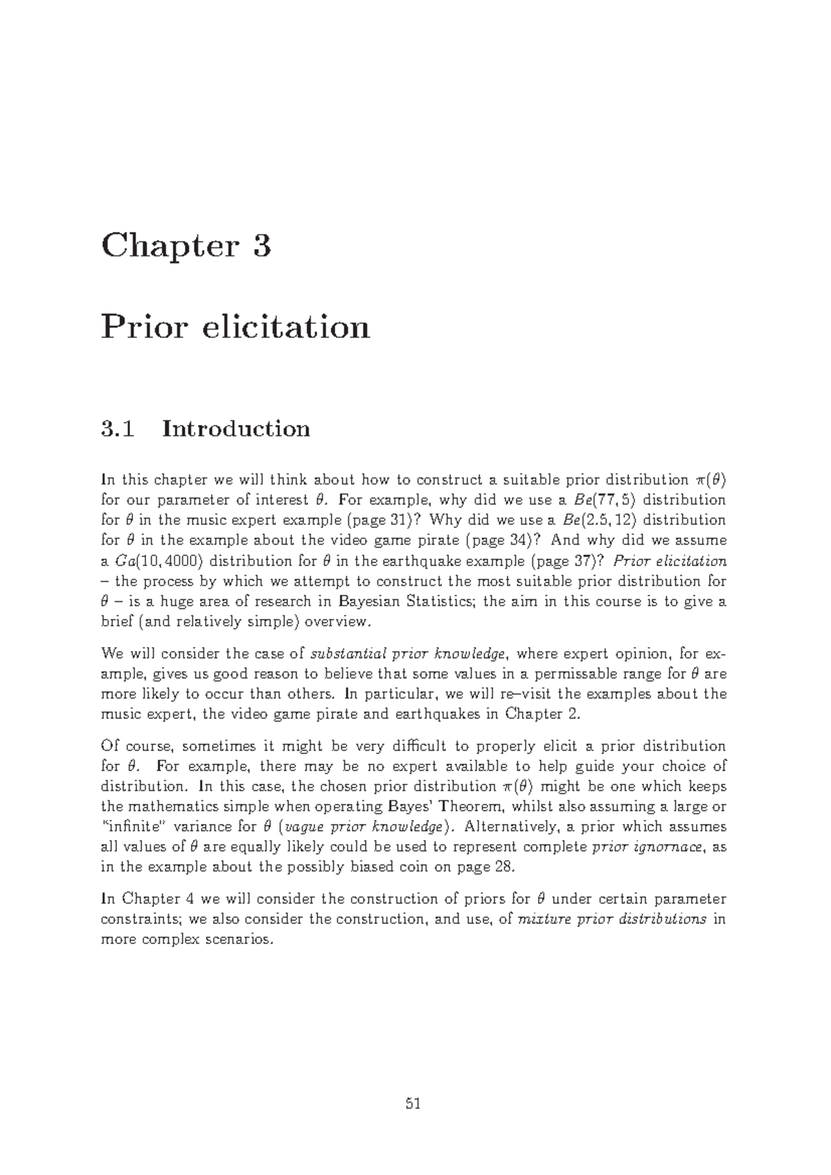 Lecture Notes Chapter 3 - Chapter 3 Prior elicitation 3 Introduction In ...