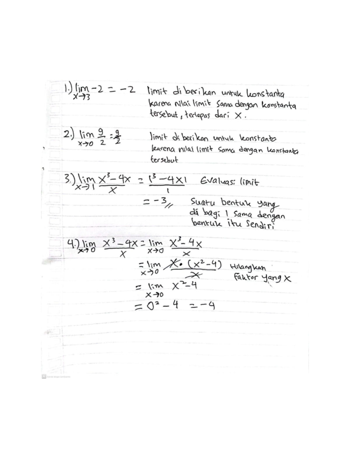 Diskusi 3 kalkulus 1 - Kalkulus 1 - 1.) limit diberikan untuk konstanta ...