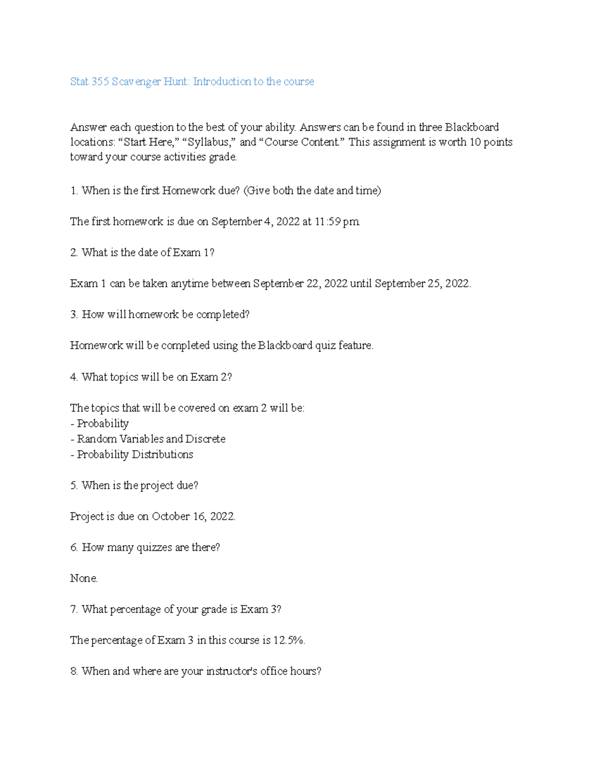 Stat350- Scavenger hunt - Stat 355 Scavenger Hunt: Introduction to the ...