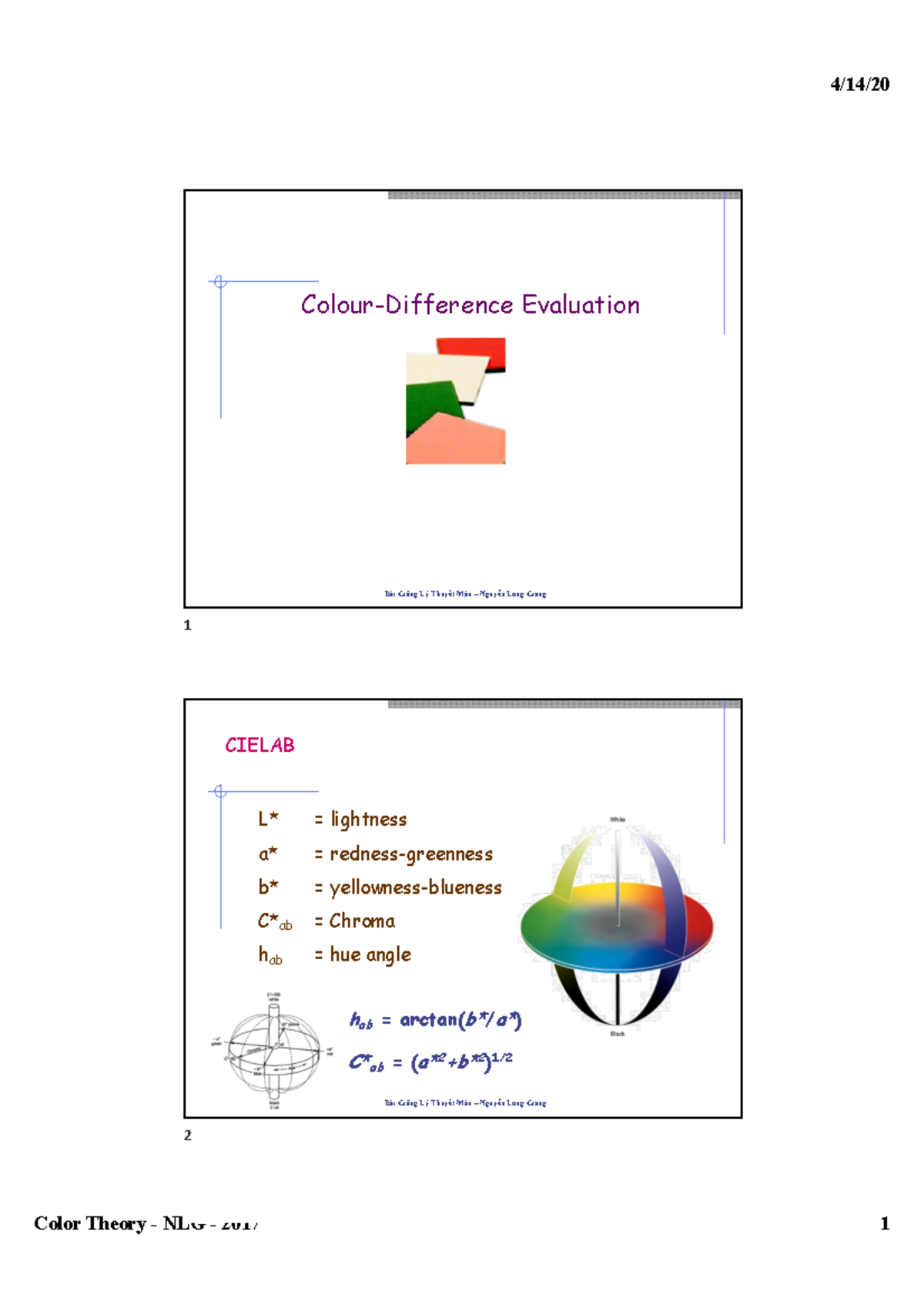 Color difference - Colour-Difference Evaluation Bài Giảng Lý Thuyết Màu ...