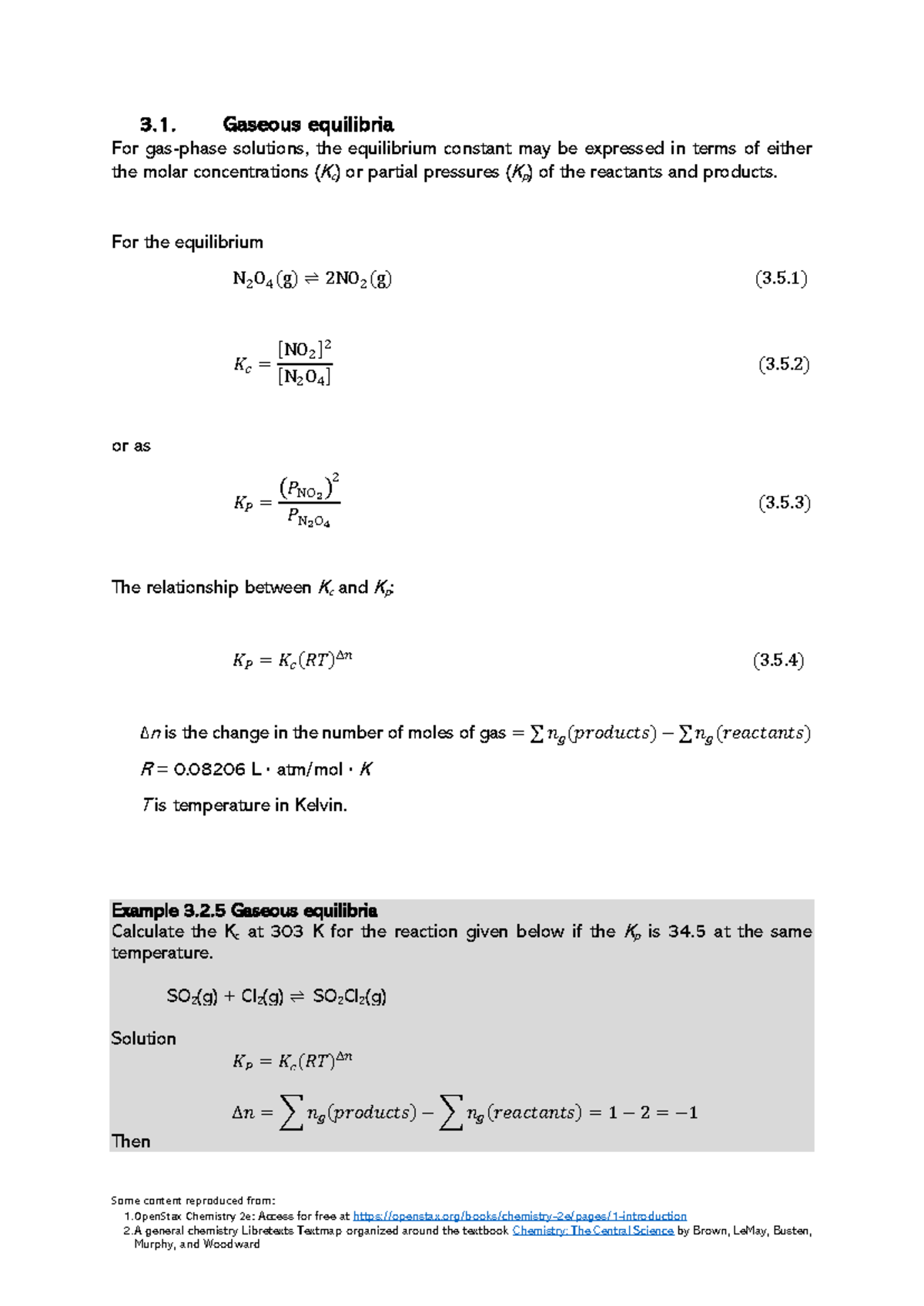 Chemical Equilibrium Lesson 3 Notes - Equilibirum Calculations - Some ...