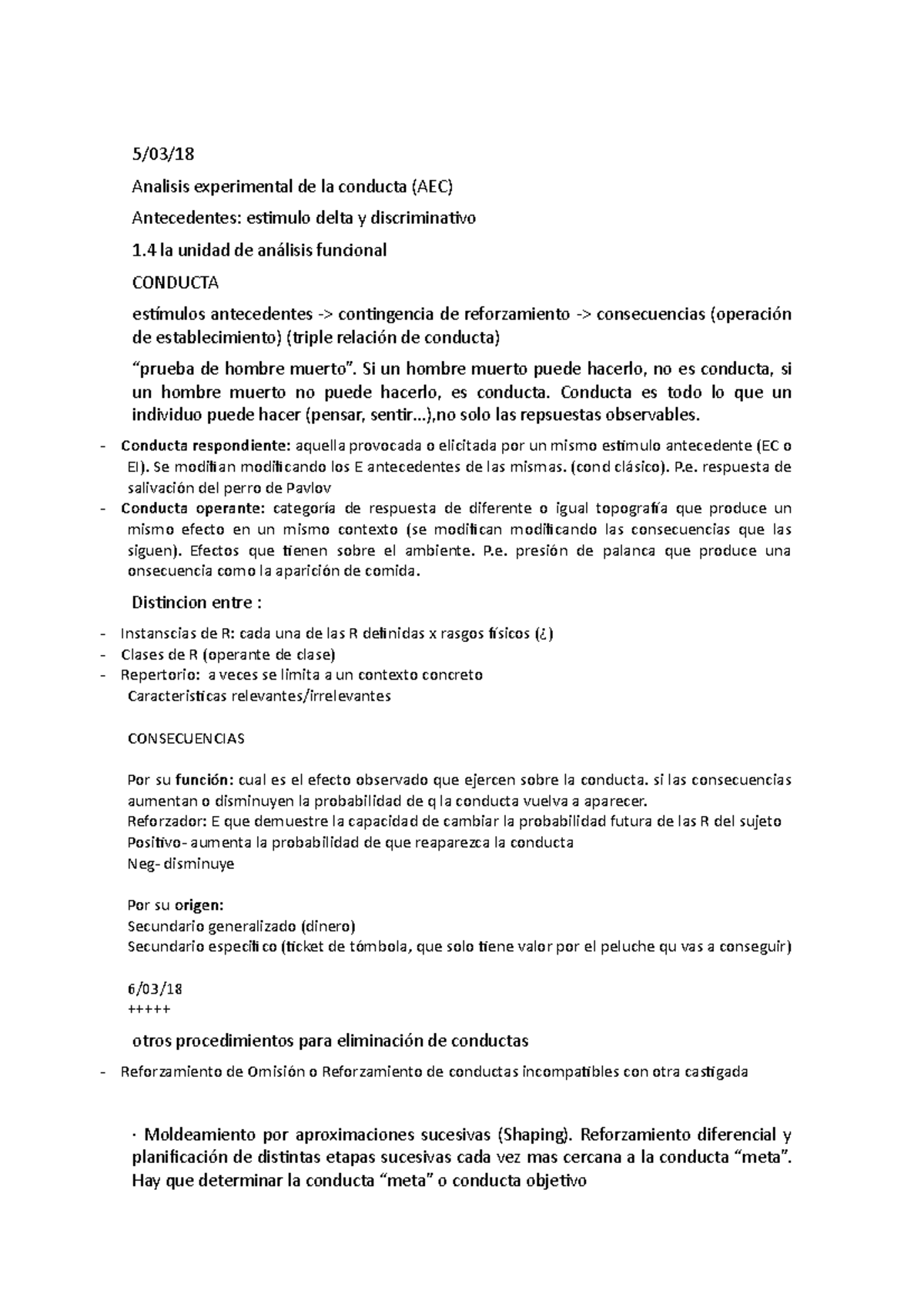 1 5 ACC - Apuntes 5 - 5/03/ Analisis experimental de la conducta (AEC ...
