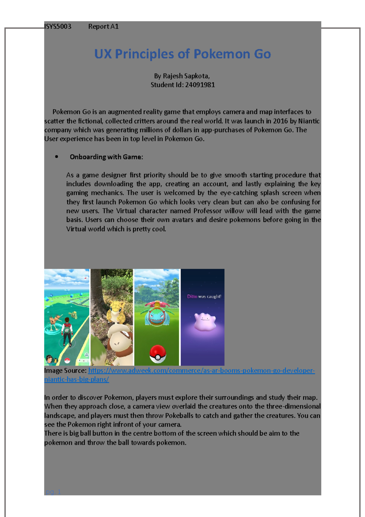 UX of Go Pokemon - User Experience Principles in AR applications - UX ...