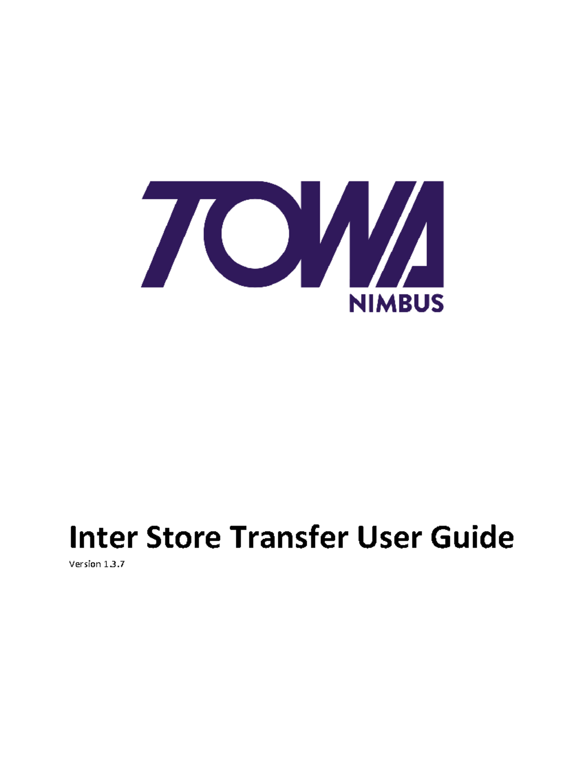 Nimbus - Inter Store Transfer - Inter Store Transfer User Guide Version ...