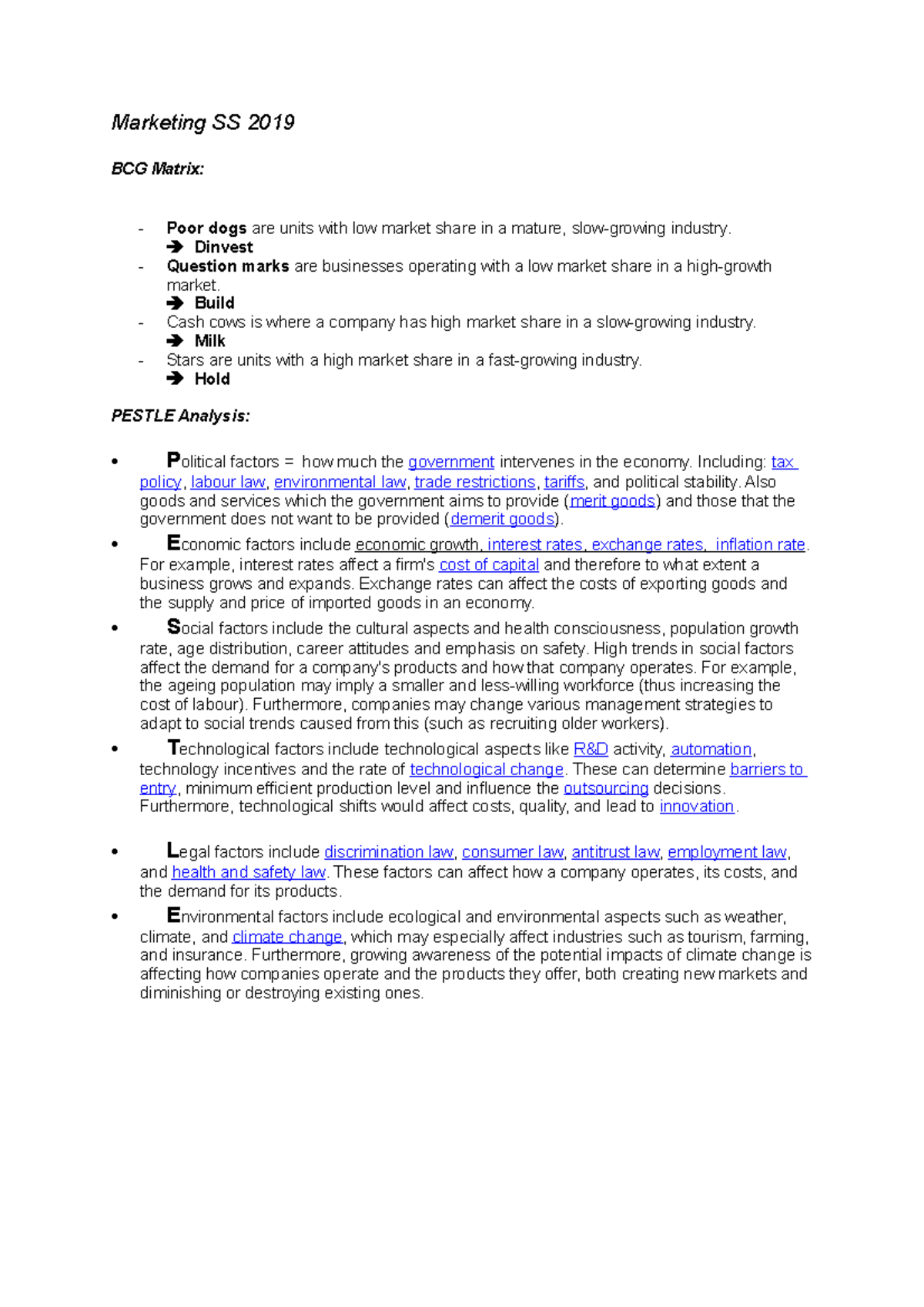 Marketing SS 2019 - Marketing SS 2019 BCG Matrix: Poor dogs are units ...