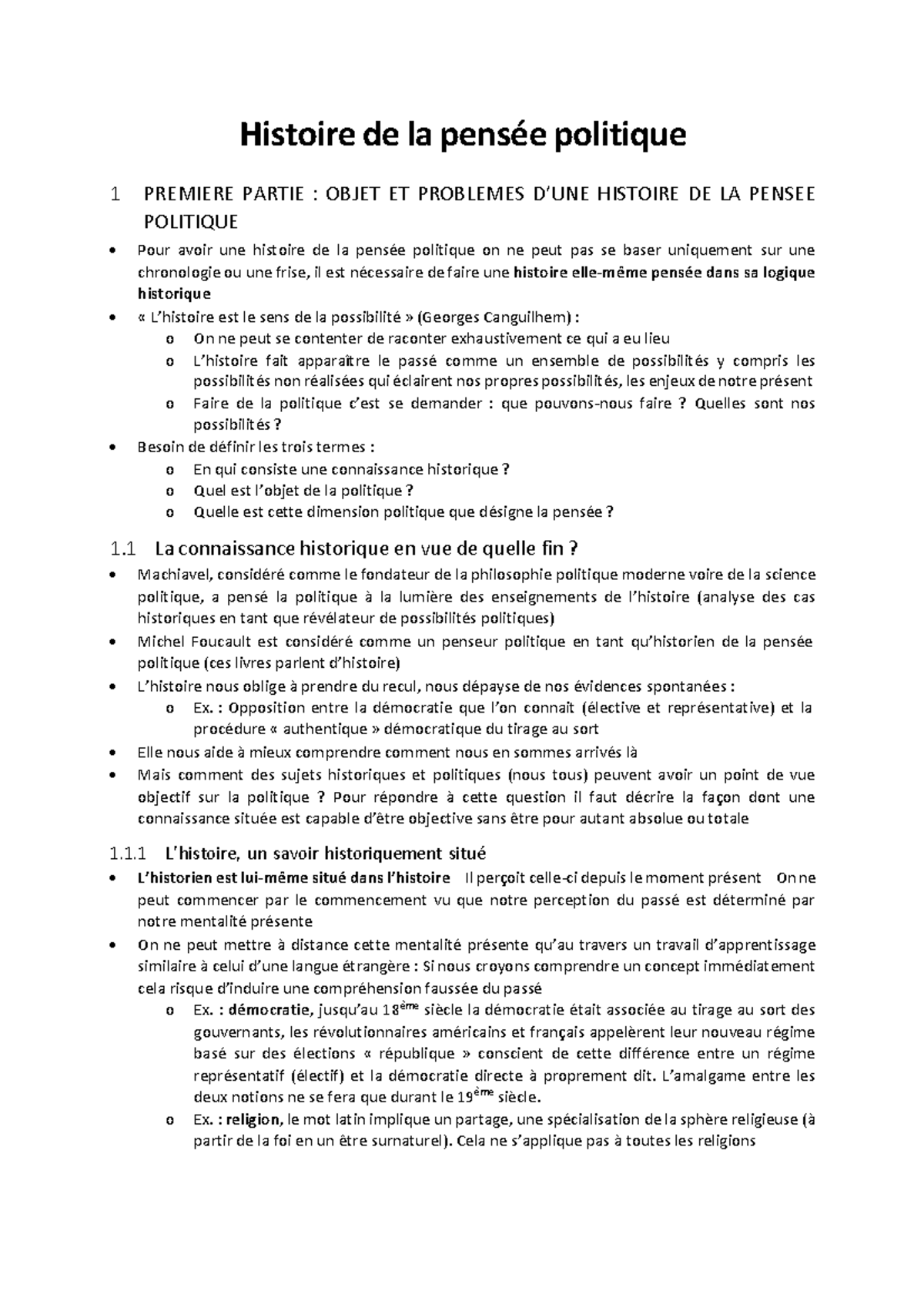 Histoire de la pensée politique - Histoire de la pensée politique 1 ...