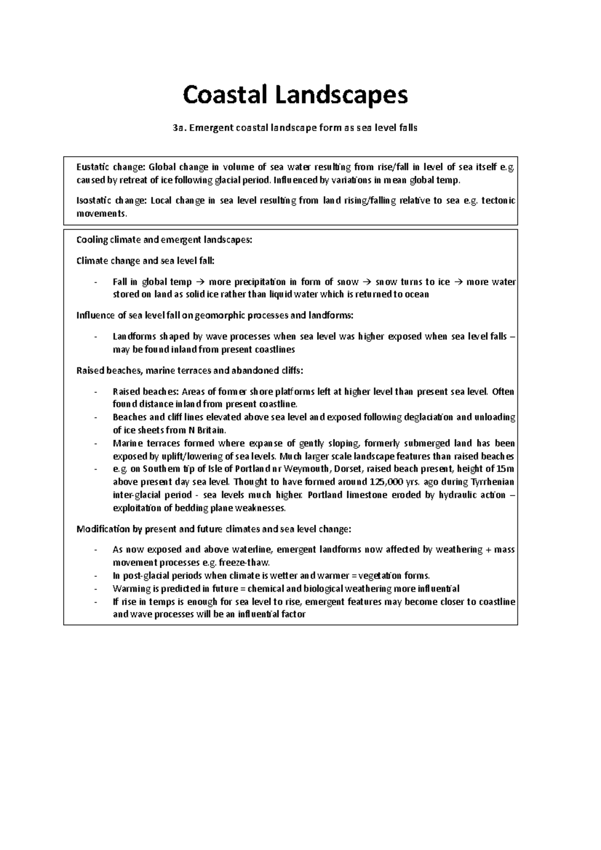 Coastal Landscapes - 3 How do coastal landforms evolve over time as ...
