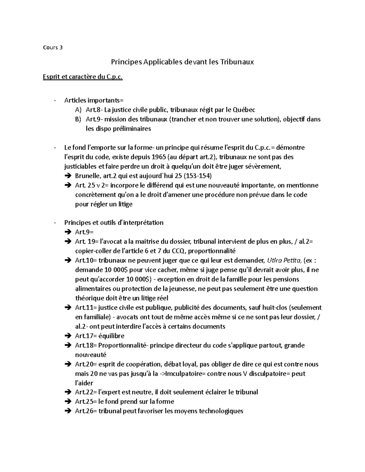 Cours 3 - Patrick Boucher - Cours 3 Principes Applicables devant les ...