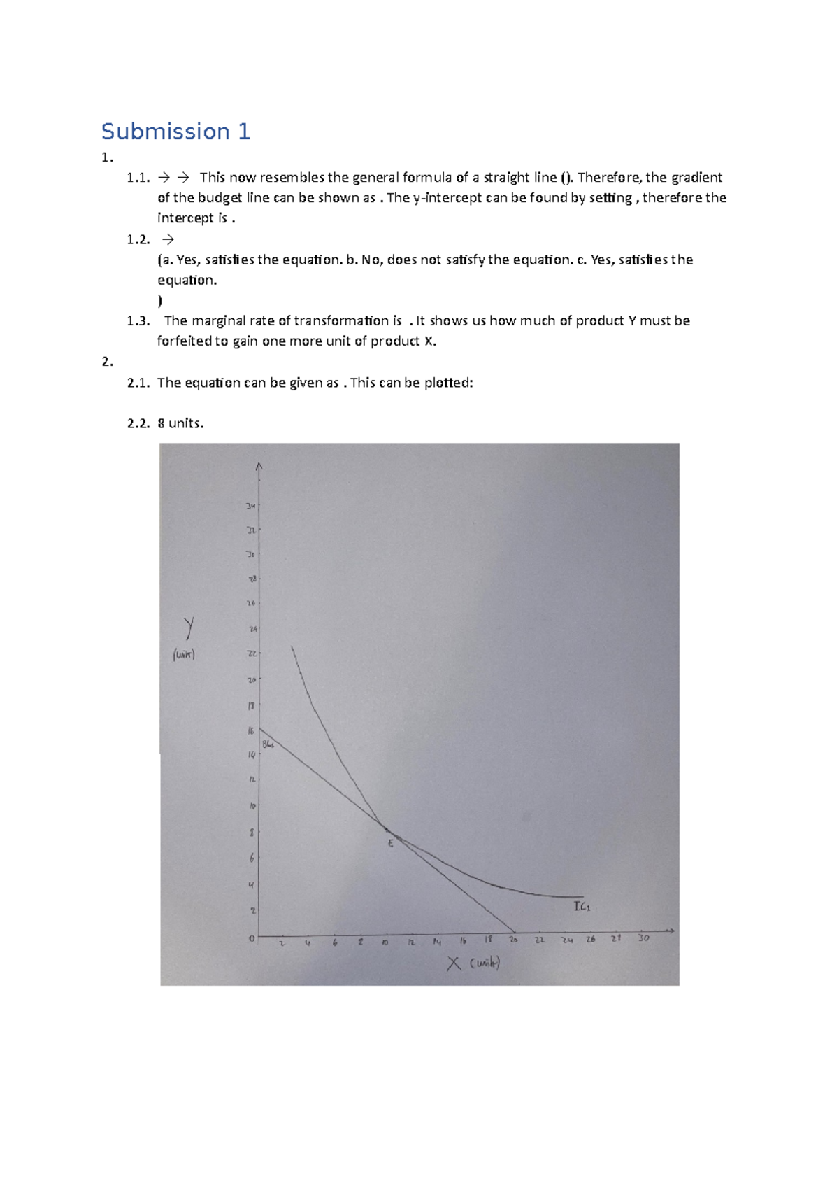 Submission 2 - → → This now resembles the general formula of a straight ...