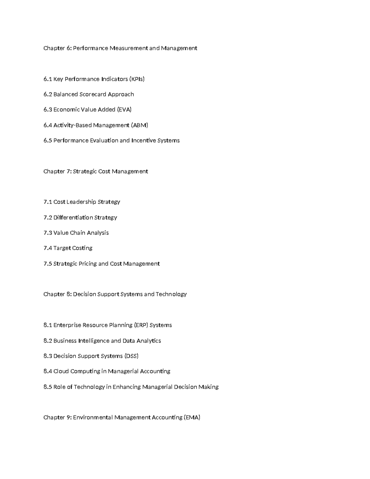 Managerial II - lesson and learn - Chapter 6: Performance Measurement ...