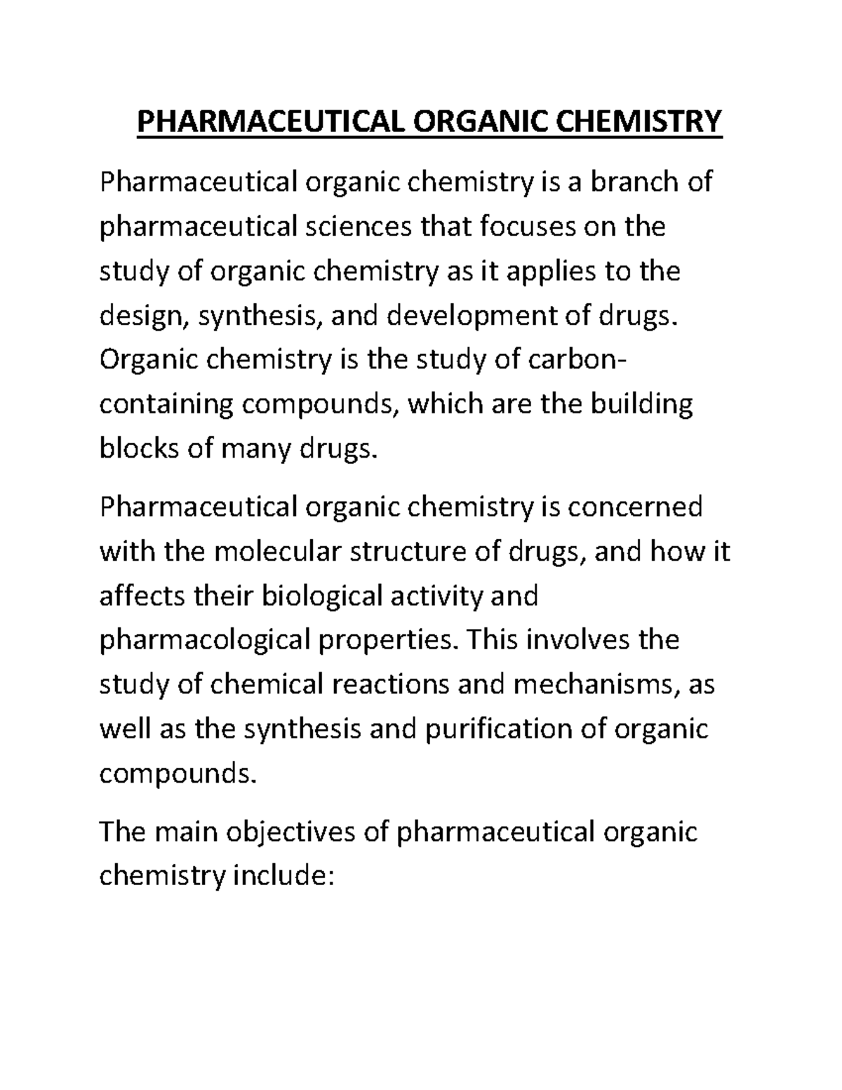 Pharmaceutical Organic Chemistry 1 - PHARMACEUTICAL ORGANIC CHEMISTRY ...