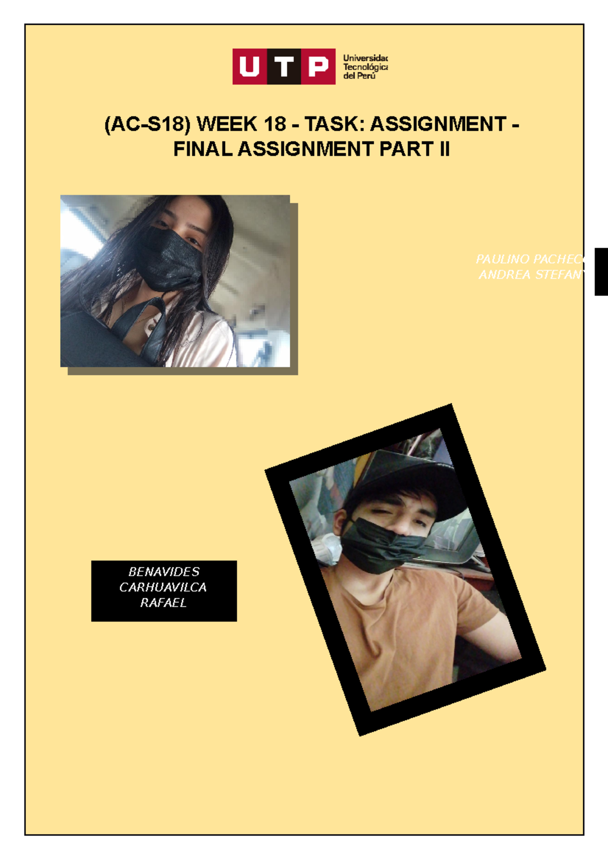 Final Ingles - XDXDXDXD - (AC-S18) WEEK 18 - TASK: ASSIGNMENT - FINAL ASSIGNMENT PART II PAULINO ...