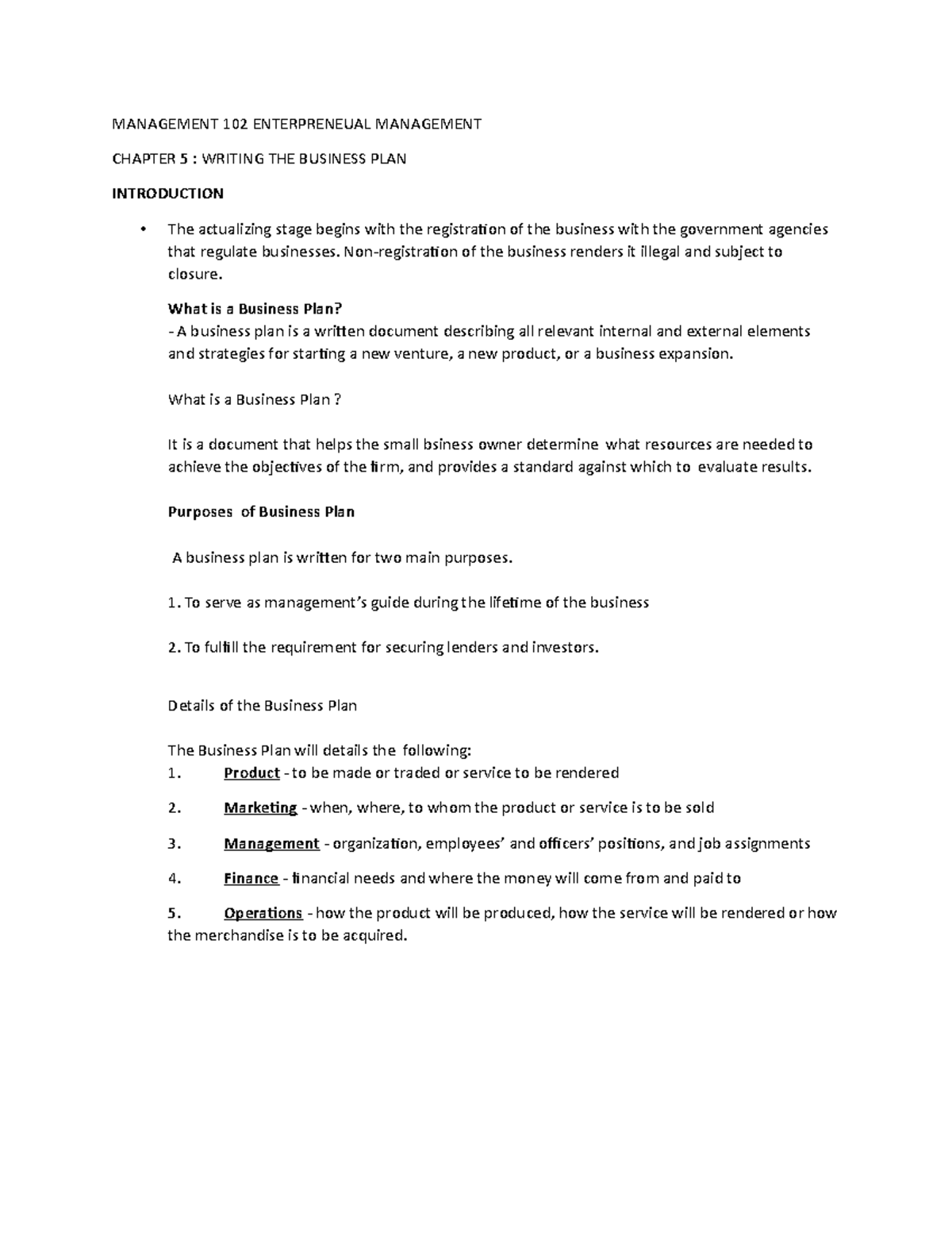 Business plan all about - MANAGEMENT 102 ENTERPRENEUAL MANAGEMENT ...