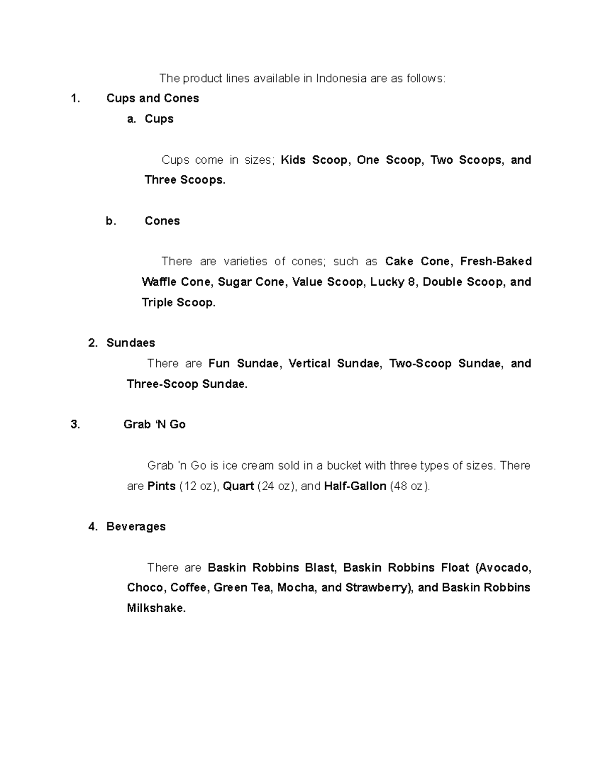 Baskin Robbin 3 - The product lines available in Indonesia are as ...