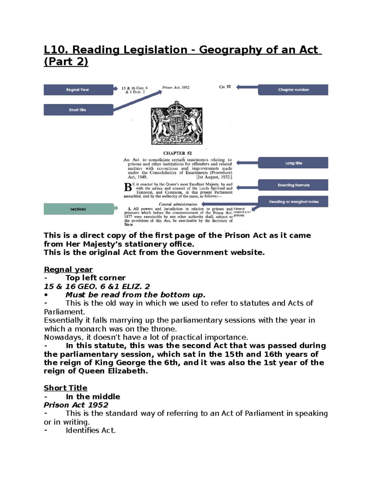 L10. Reading Legislation - Geography of an Act (Part 2) - L10. Reading ...