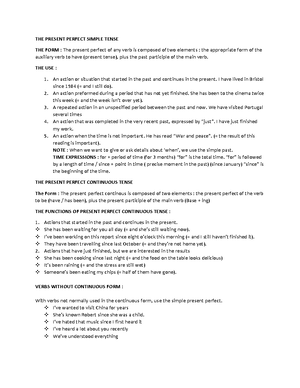 Grammar handout S3-1 - CHAPTER 1 The Parts of Speech Their ...