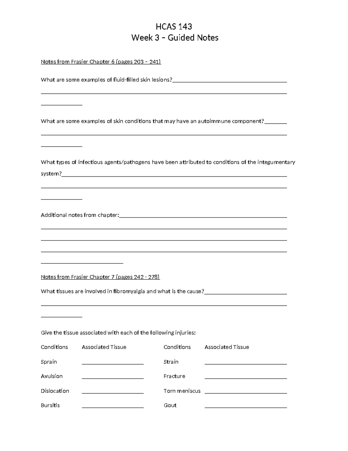 Week 3 Guided Notes-1-1 - Week 3 – Guided Notes Notes from Frasier ...