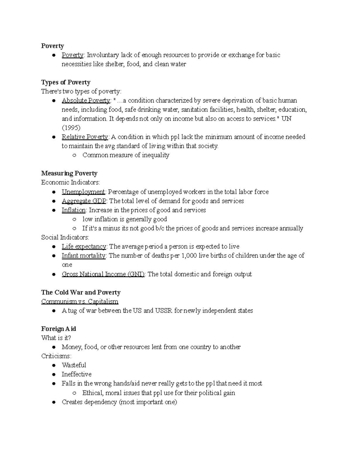 Dimensions Strategies of Development Notes - Poverty Poverty ...