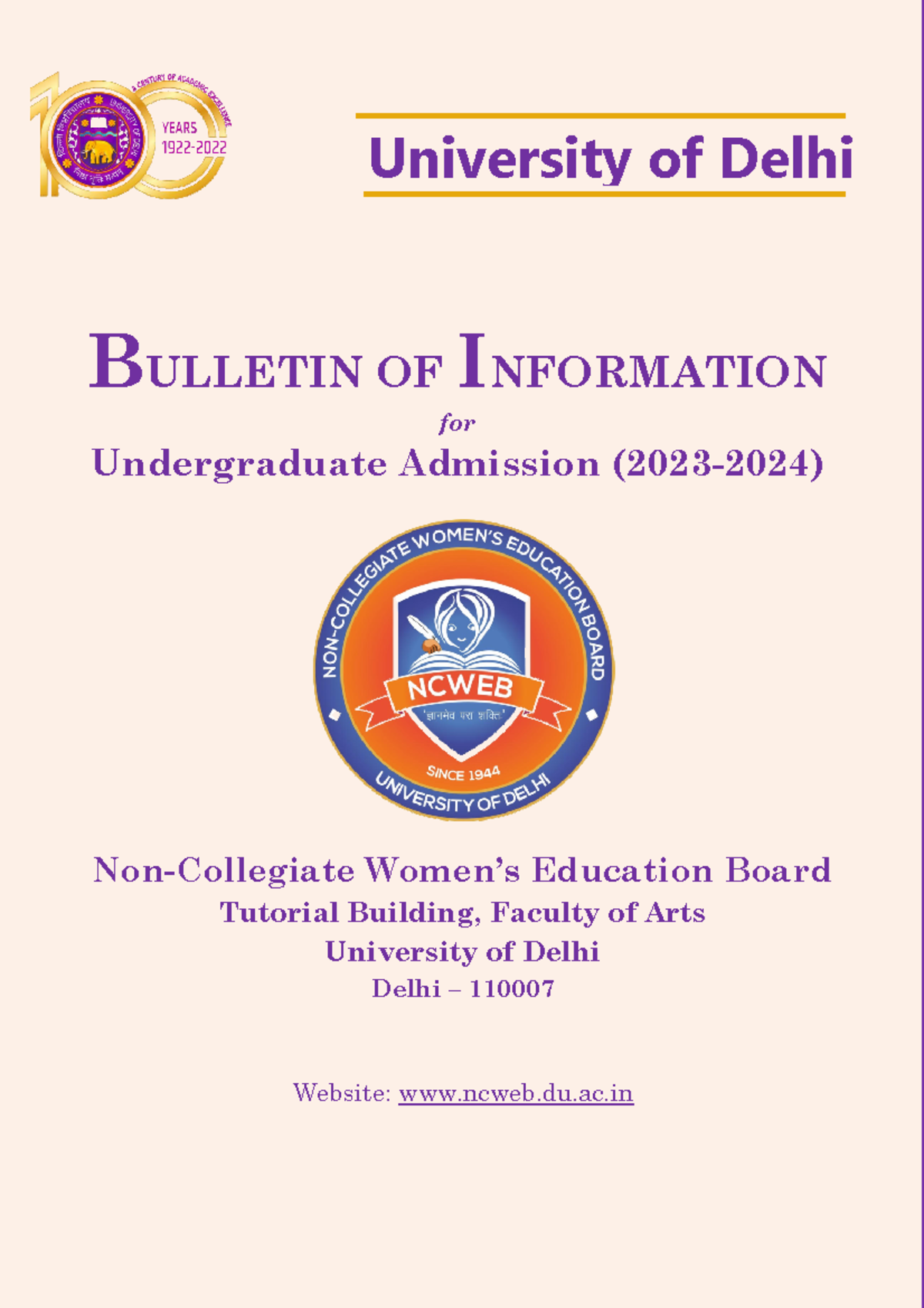 13062023 Ncweb UG Bulletin 2023 English - BULLETIN OF Undergraduate Non ...