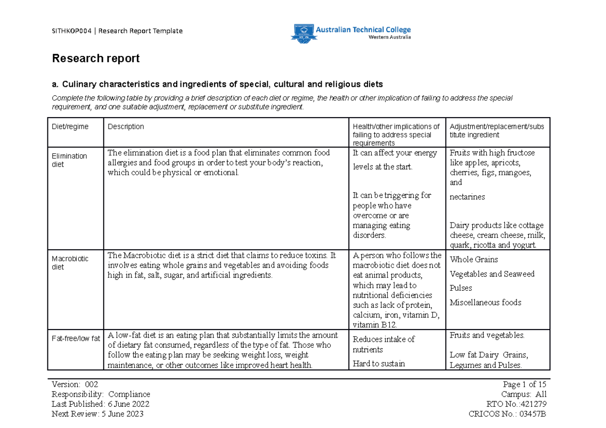 Assessment 1 Abdulah ATC210150 Research Report Template - Research ...