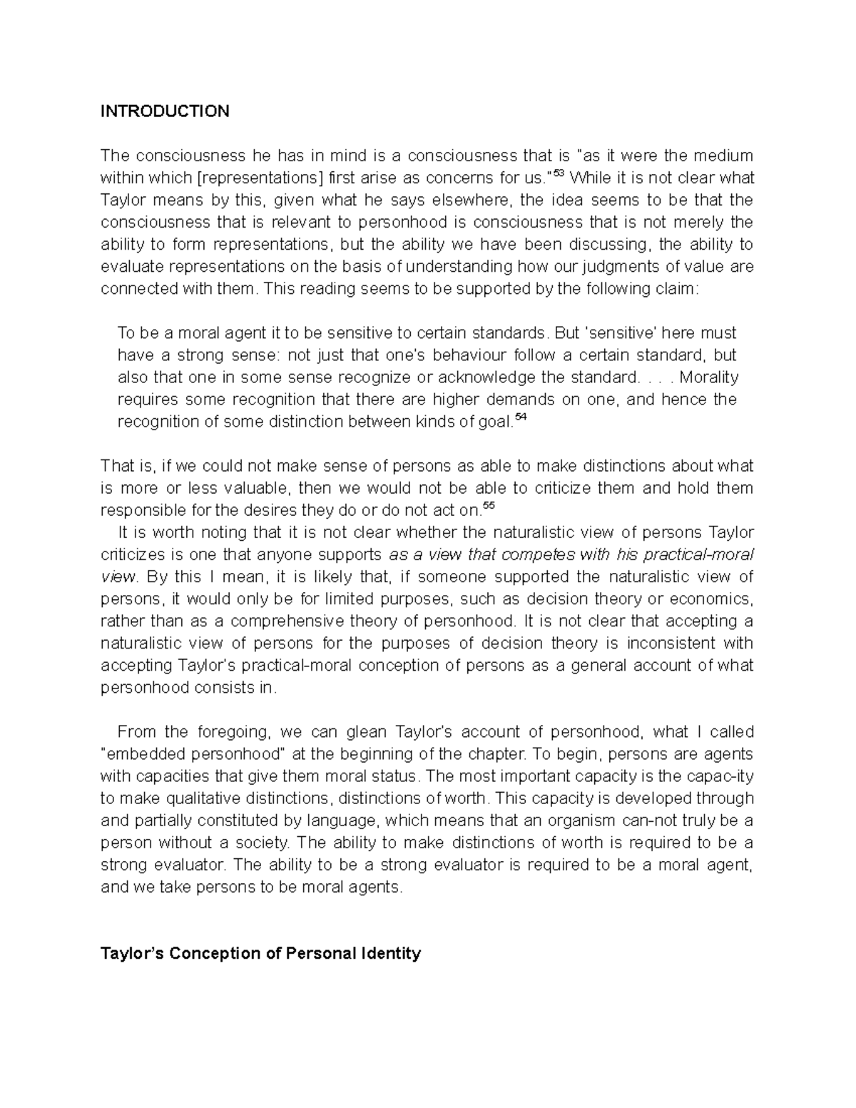 Conception of Persons - INTRODUCTION The consciousness he has in mind ...