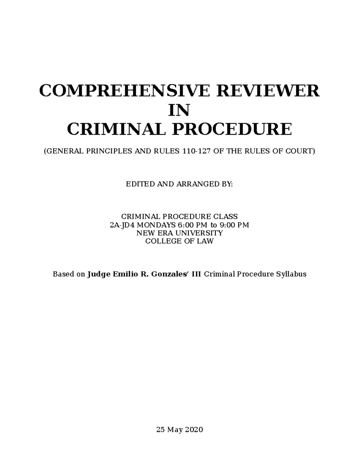 CRIM PRO Comprehensive Reviewer - COMPREHENSIVE REVIEWER IN CRIMINAL ...