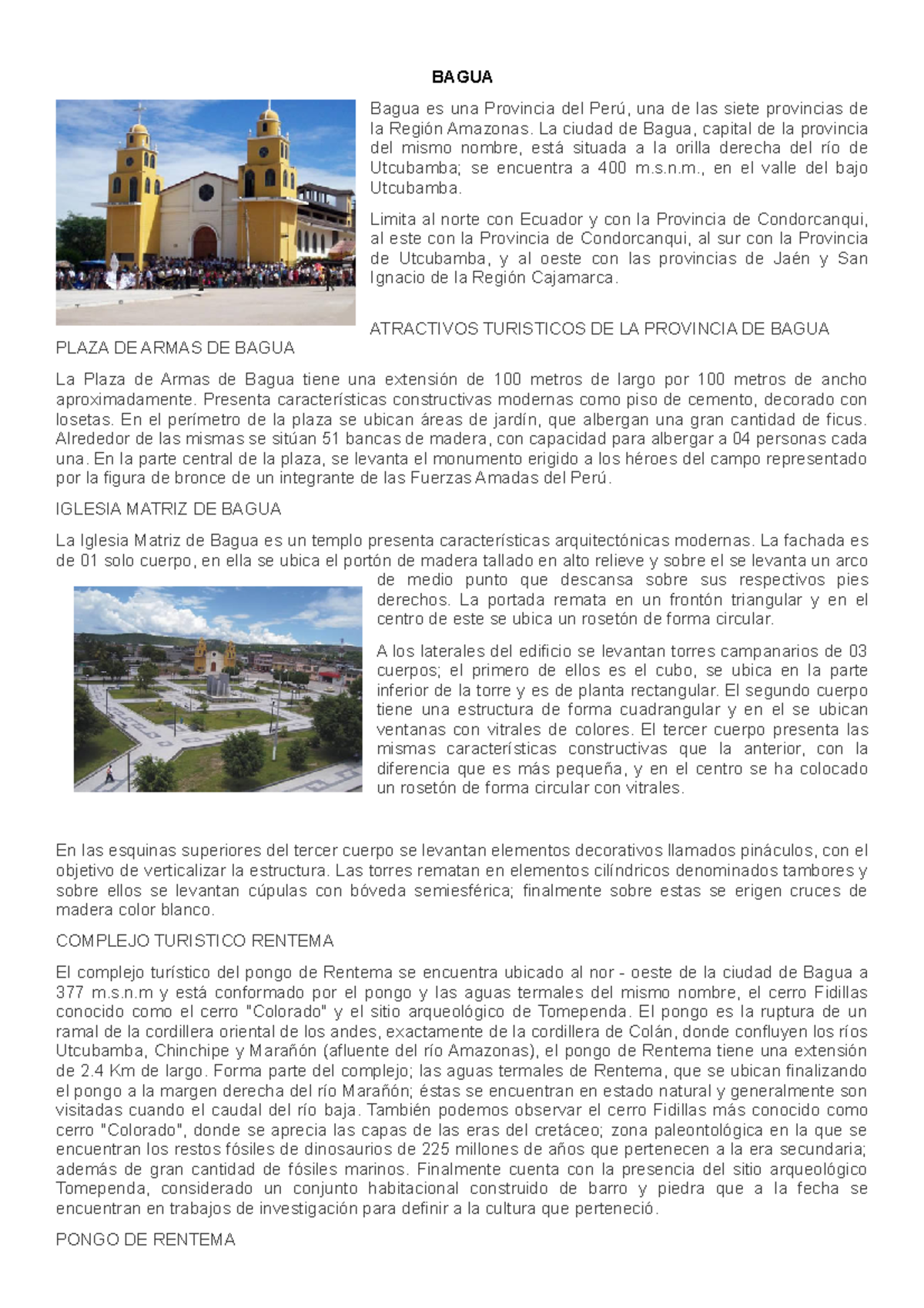 Bagua informacionnn - informacion resumida - BAGUA Bagua es una ...