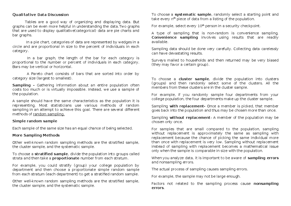 Qualitative Data Discussion - Qualitative Data Discussion Tables are a ...