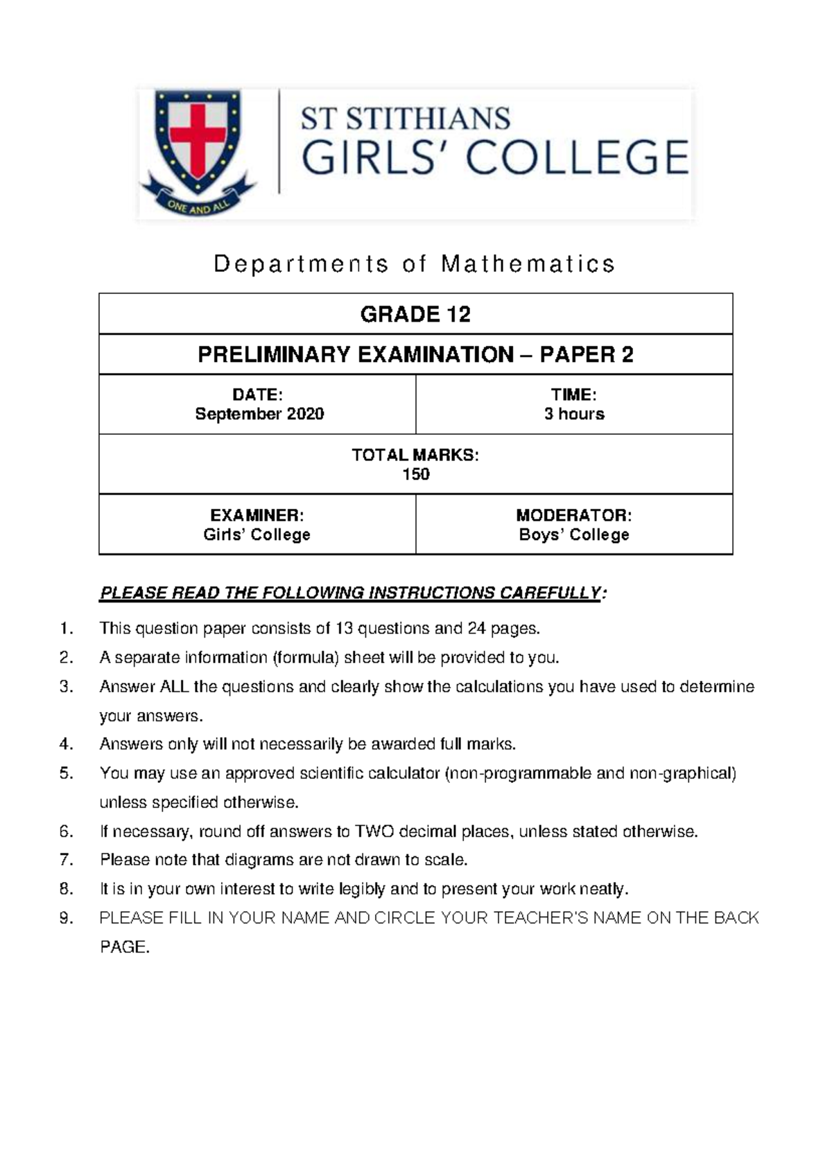 2020 IEB Grade 12 Prelim Paper 2 September QP - D e p a r t m e n t s o ...