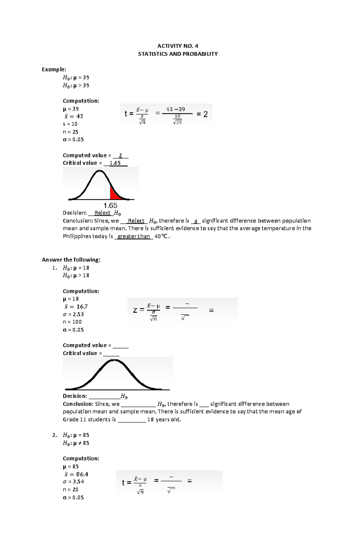 SP Activity-4 - Ksjdbdhsjsnsbdbsh - ACTIVITY NO. 4 STATISTICS AND ...