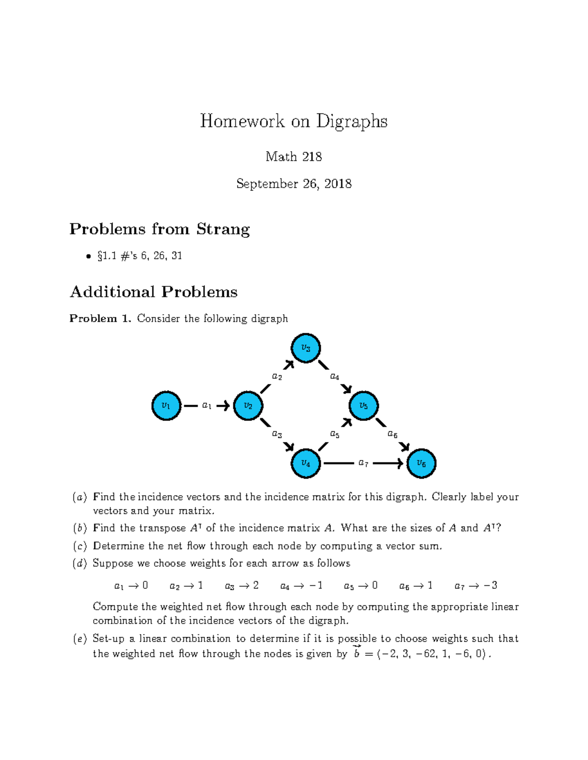 218f18-digraphs-hw - Homework on Digraphs Math 218 September 26, 2018 ...