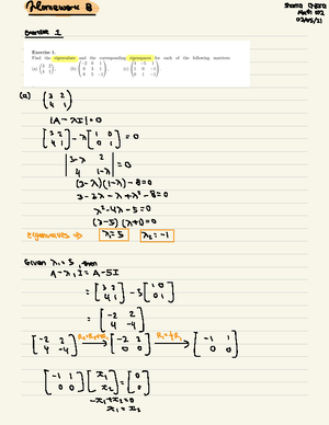 Math 102 - Applied Linear Algebra Workbook - Shania Chiara Nath 102 01/22/ Homework Assignment 2 ...