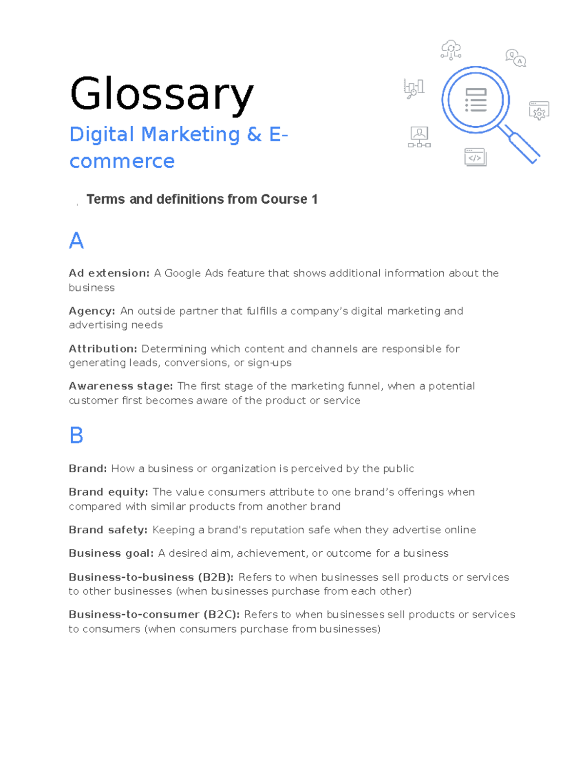 Glossay Digital Marketing and E-commerce - Glossary Digital Marketing ...