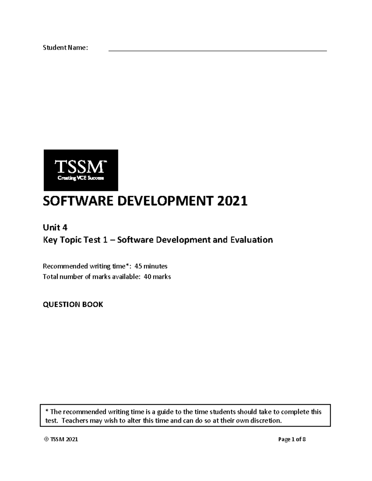 Software Development 2021 Unit 4 KTT 1 - Solution Development and ...