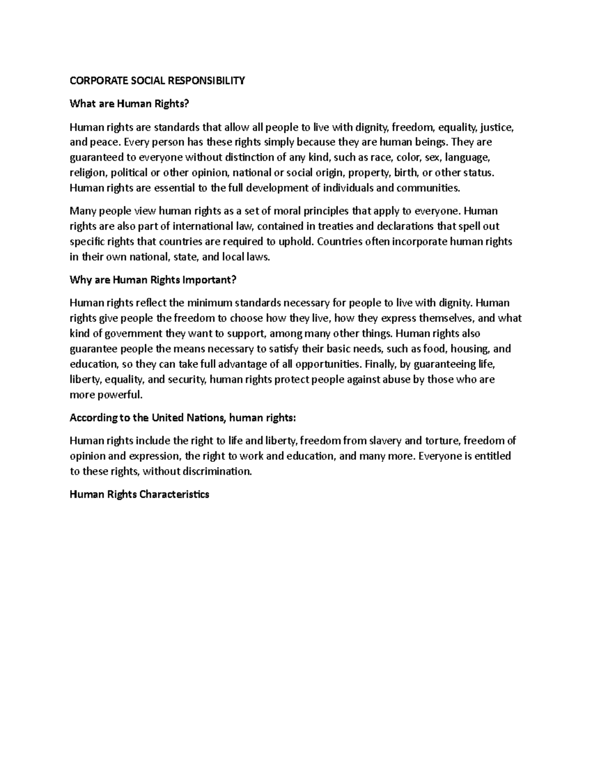 Human Rights Assignment - Bachelor in Banking and Finance - PUP - Studocu